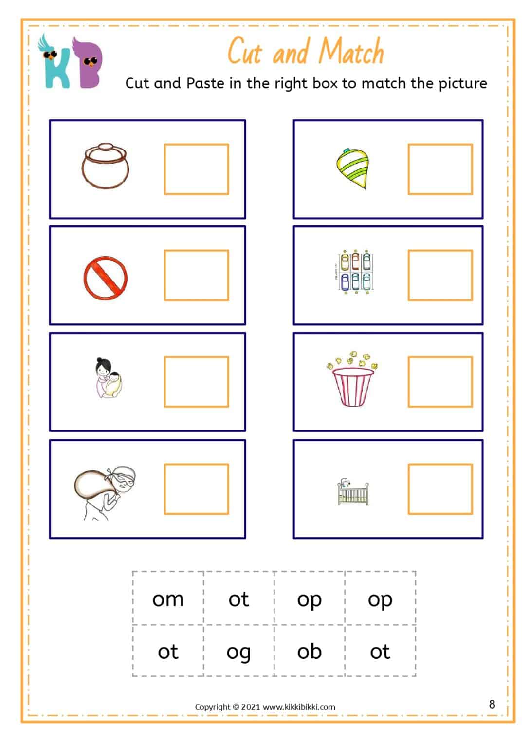 CVC Short o Words Worksheets - Free Phonics Printable