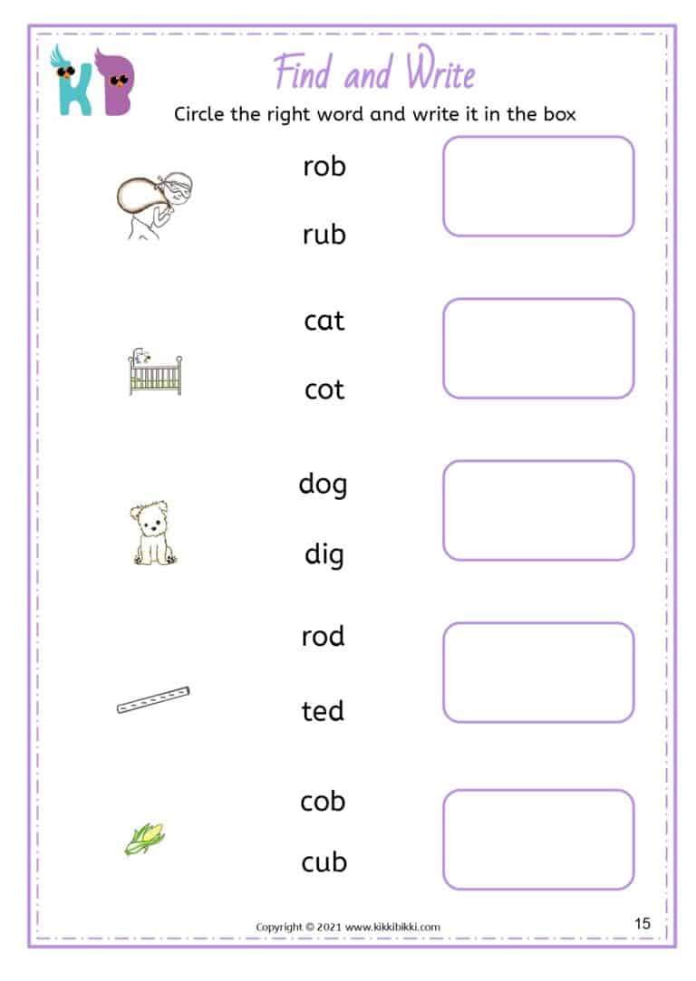 CVC Short o Words Worksheets - Free Phonics Printable