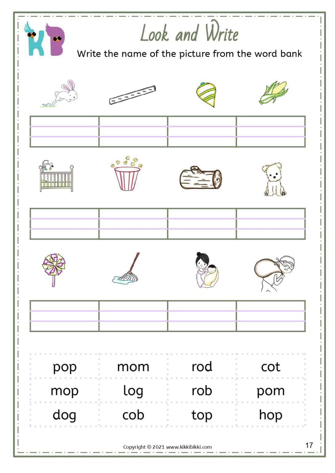 CVC Short o Words Worksheets - Free Phonics Printable