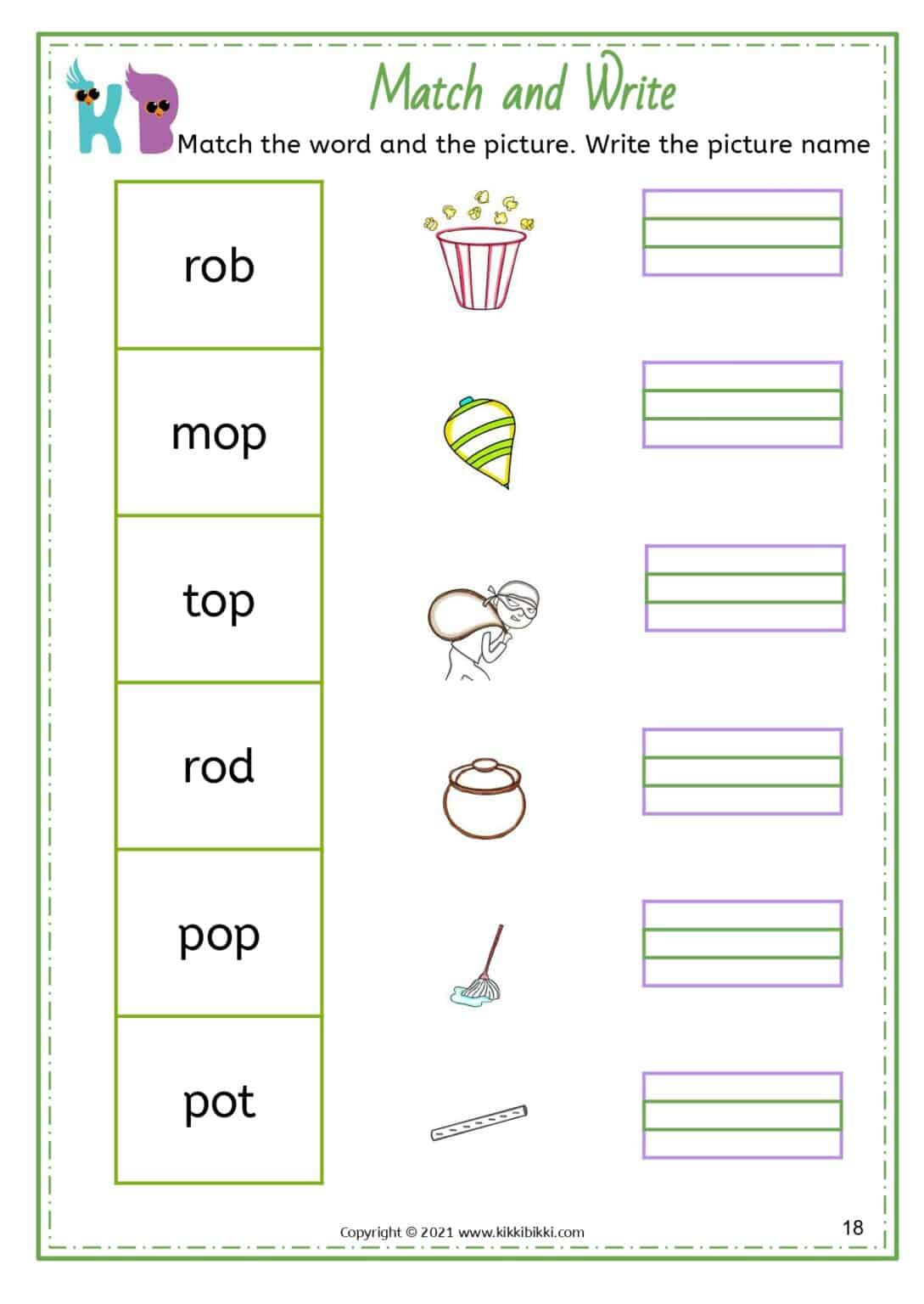 CVC Short o Words Worksheets - Free Phonics Printable