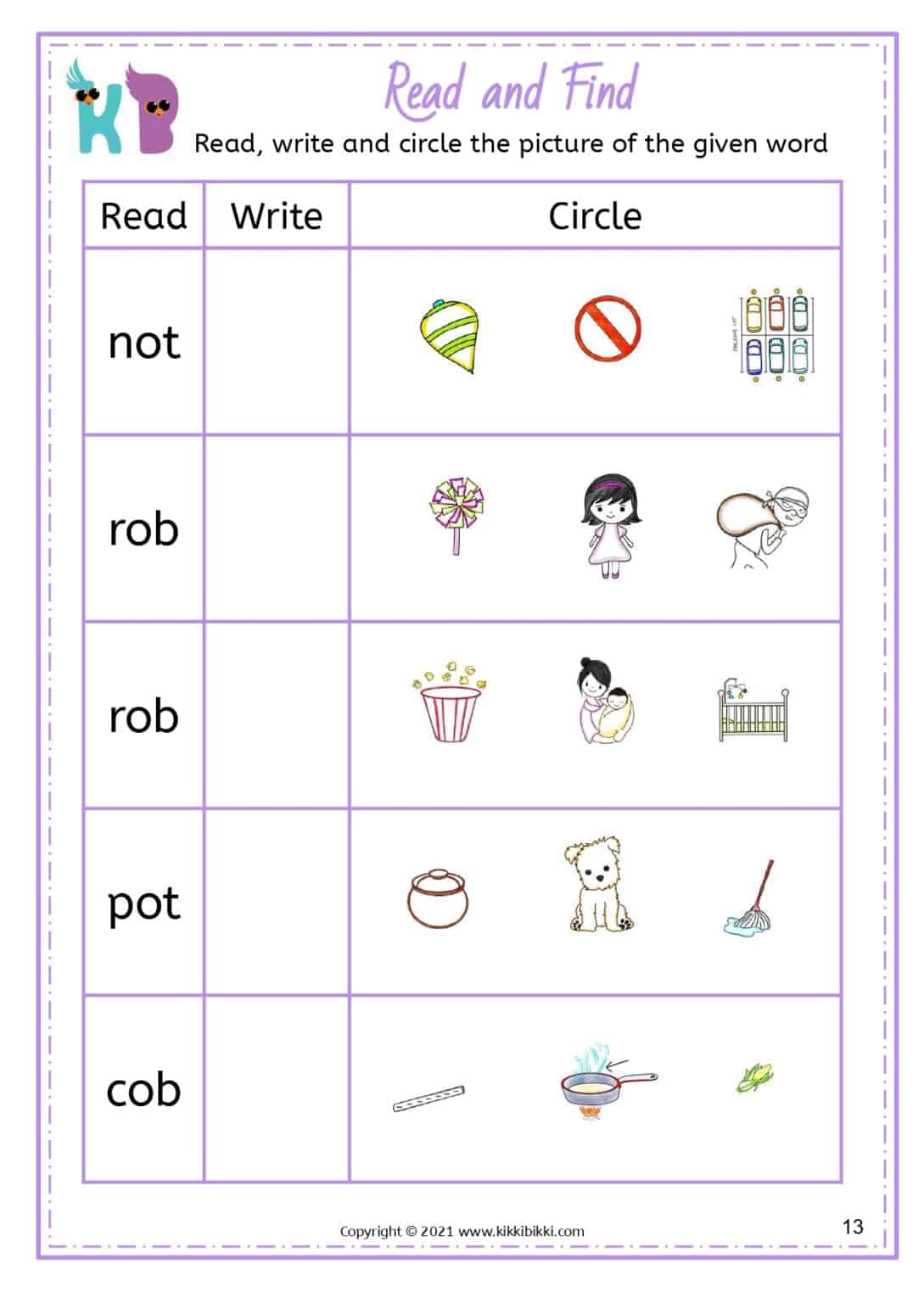 CVC Short o Words Worksheets - Free Phonics Printable