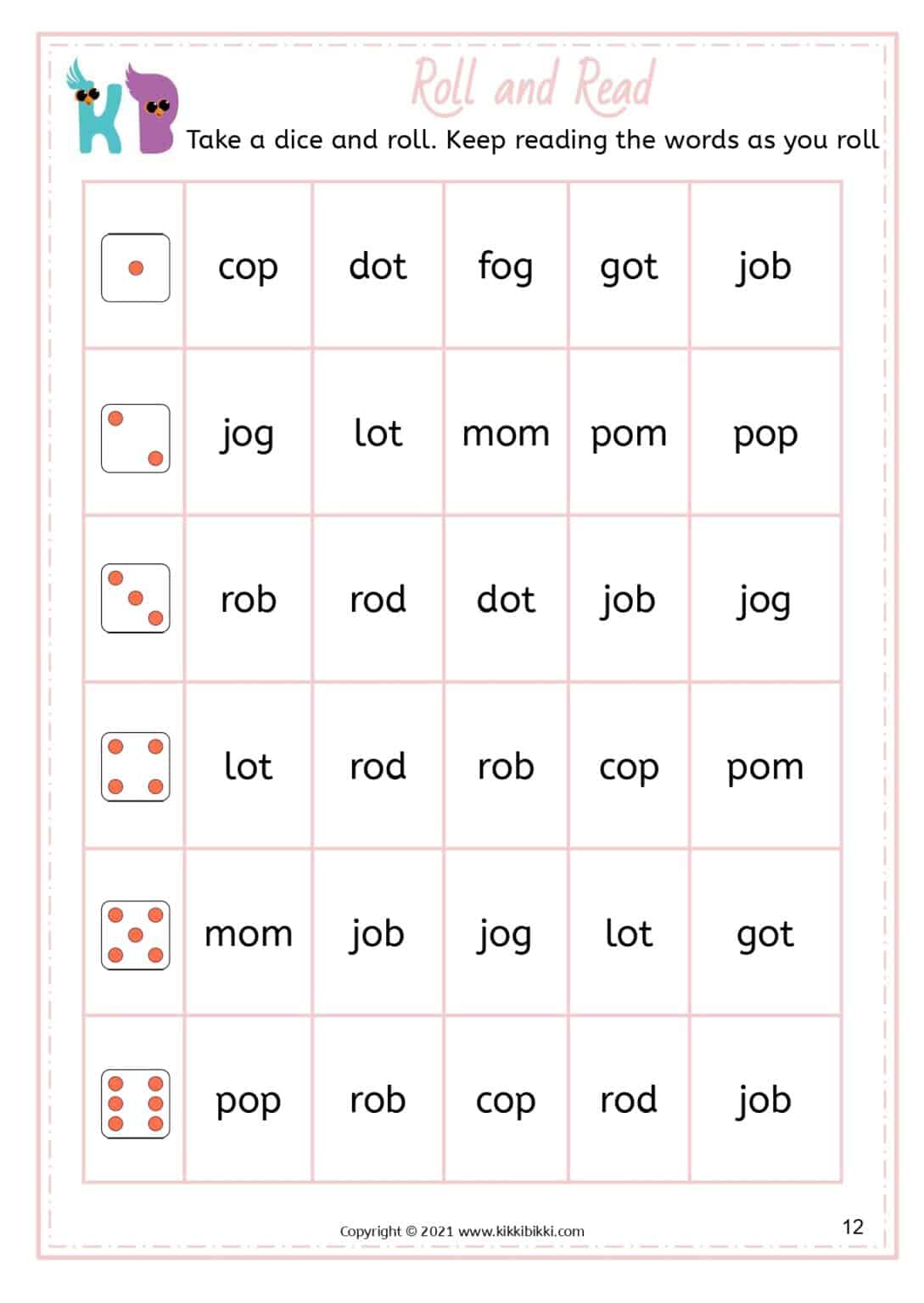 CVC Short o Words Worksheets - Free Phonics Printable