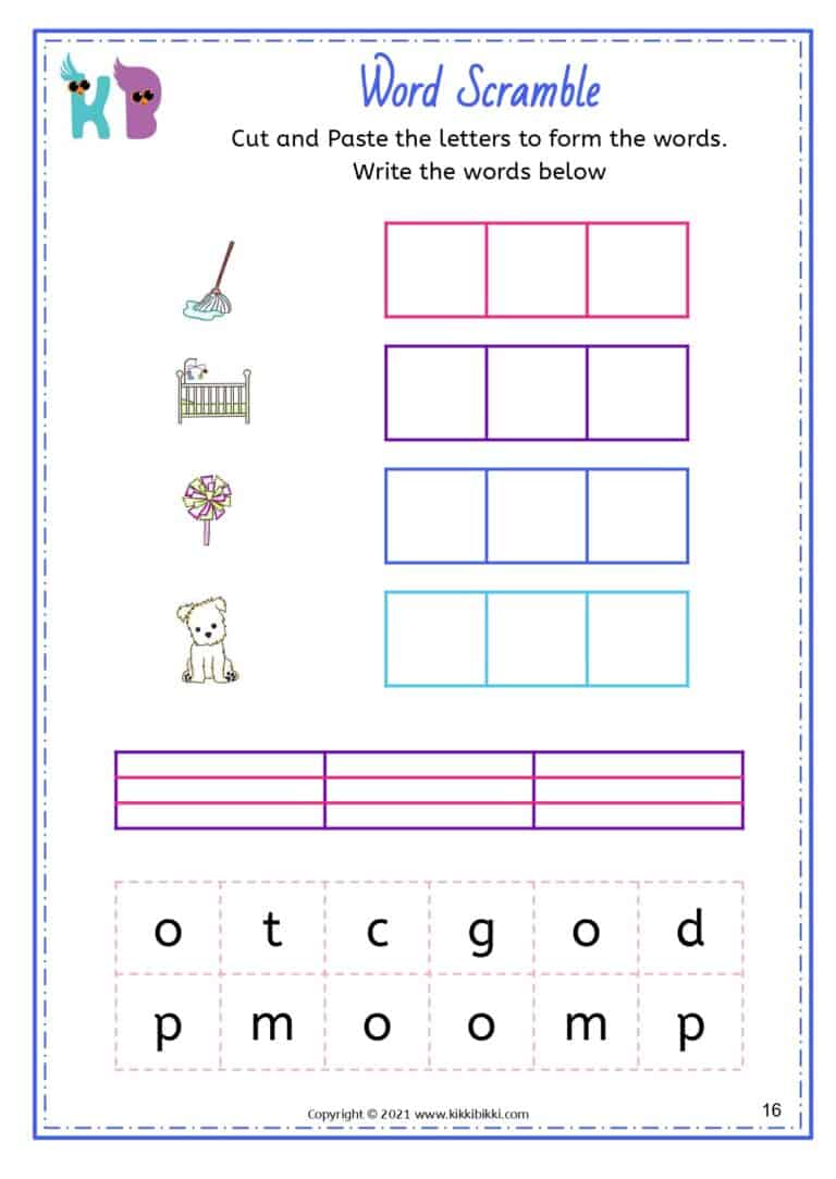 CVC Short o Words Worksheets - Free Phonics Printable
