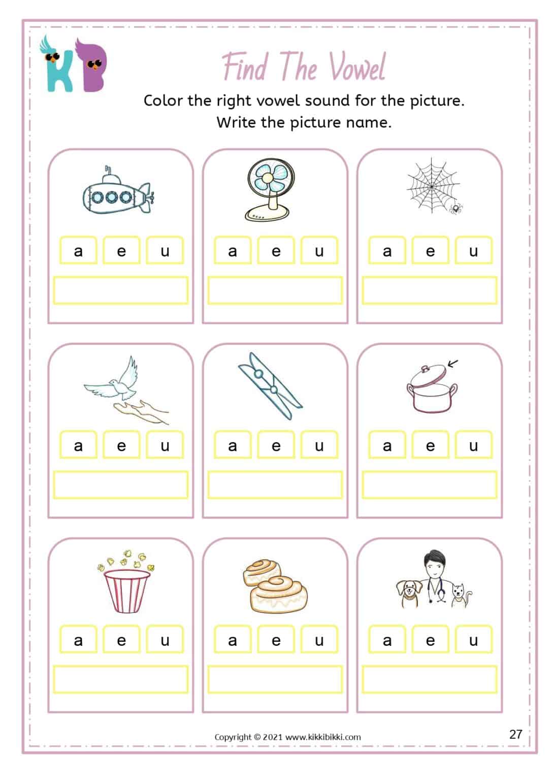 CVC Worksheets for Kindergarten - Free Printable - KikkiBikki