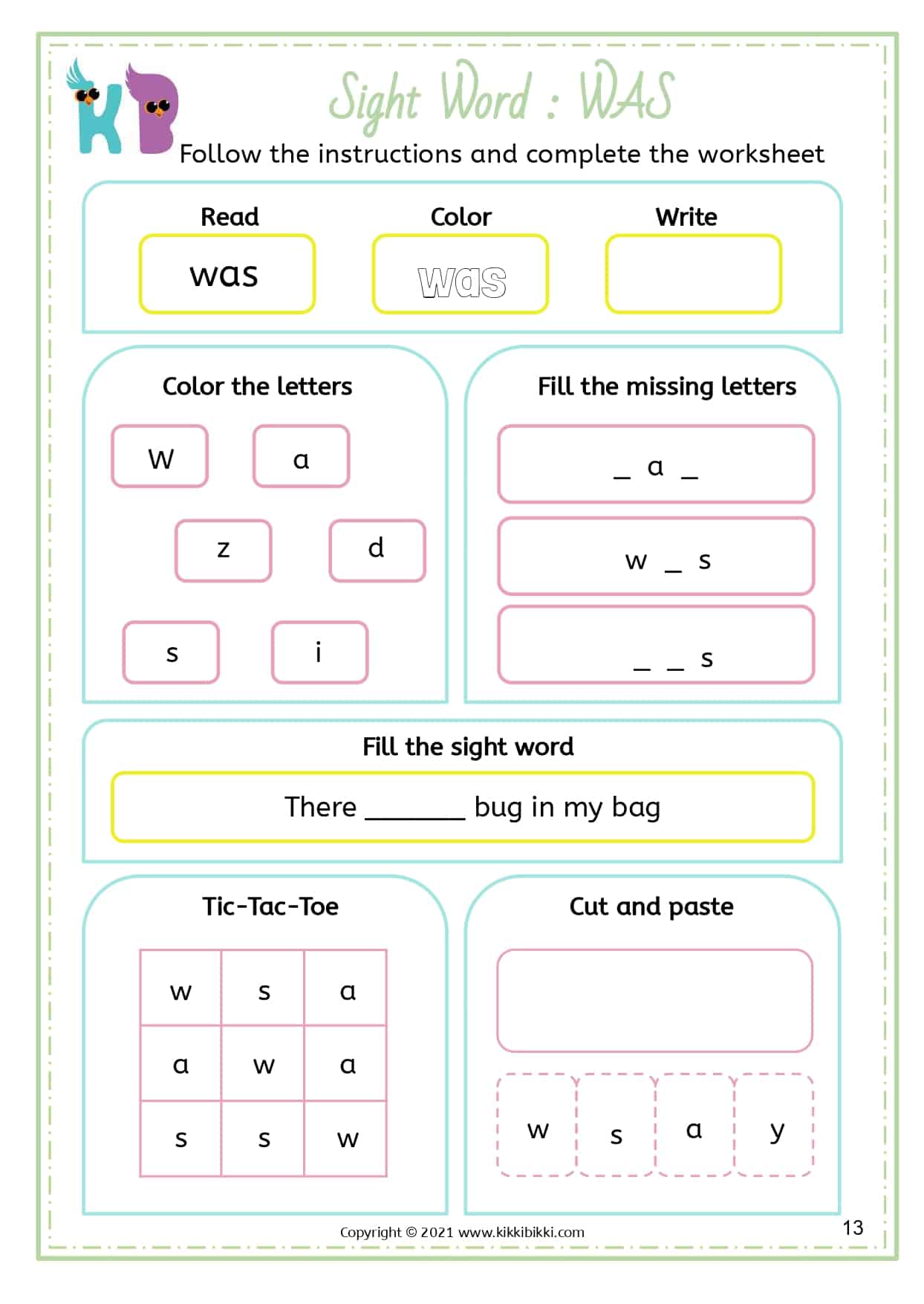 Fluency in Sight Words: Sight Words Worksheets for Kindergarten