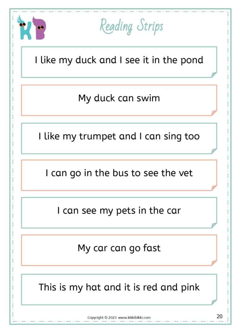 CVC Simple Sentences Worksheets - Free Phonics Printable