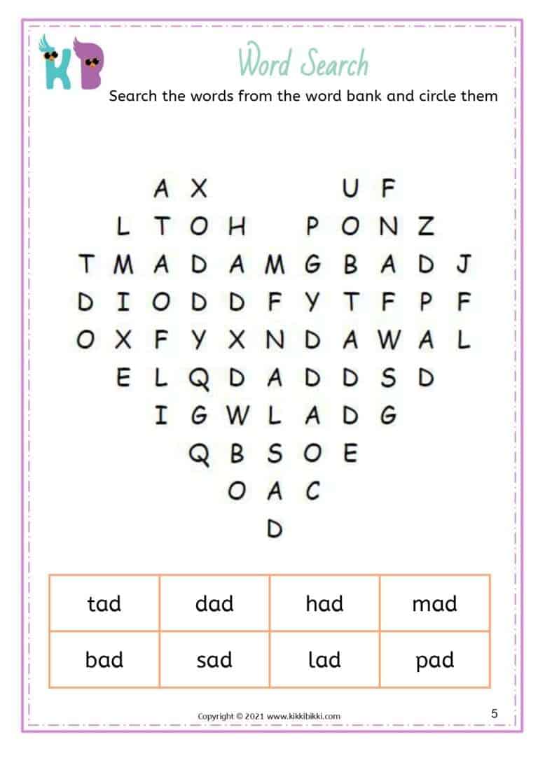 CVC Ad Words Worksheets Free Printable By KikkiBikki