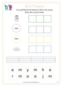 Free CVC Worksheets for -am -ab Words