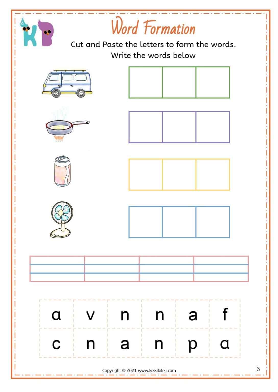CVC -an Word Family - Free Phonics Printable
