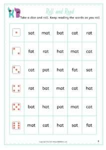 CVC -at Word Family - Free Phonics Printable
