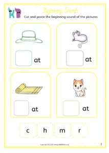 CVC -at Word Family - Free Phonics Printable