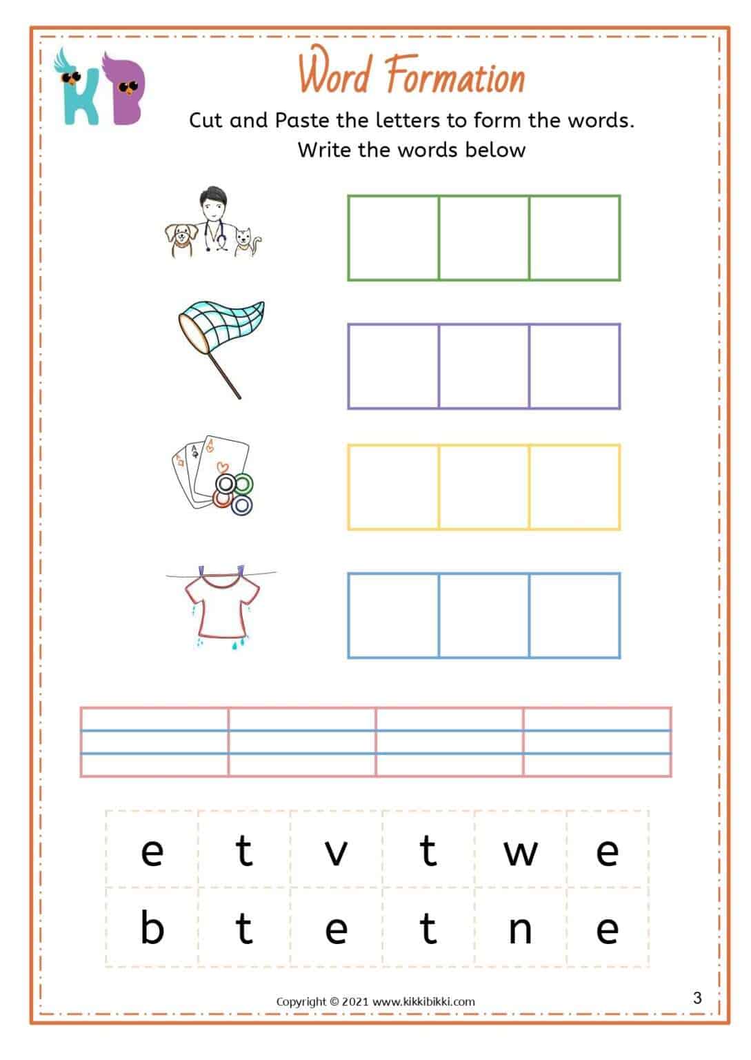 CVC -et Word Family - Free Phonics Printable