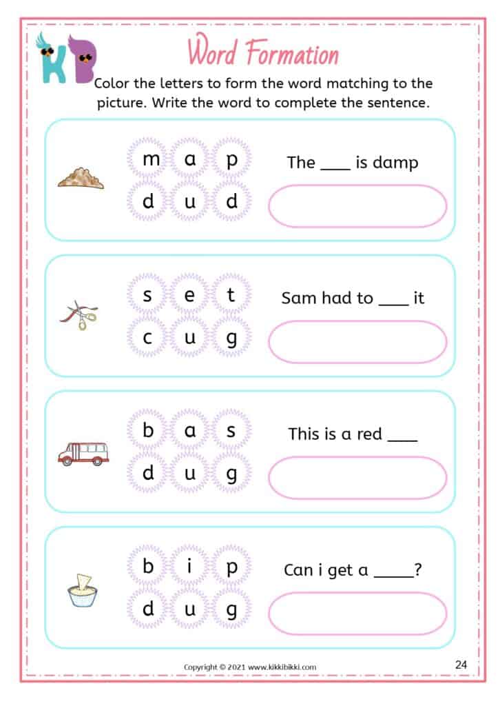 Exploring CVC Fluency: Free Printable Word Formation