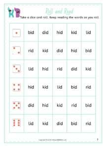 CVC -id Word Family - Free Phonics Printable