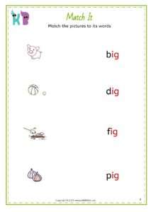 CVC -ig Word Family - Free Phonics Printable