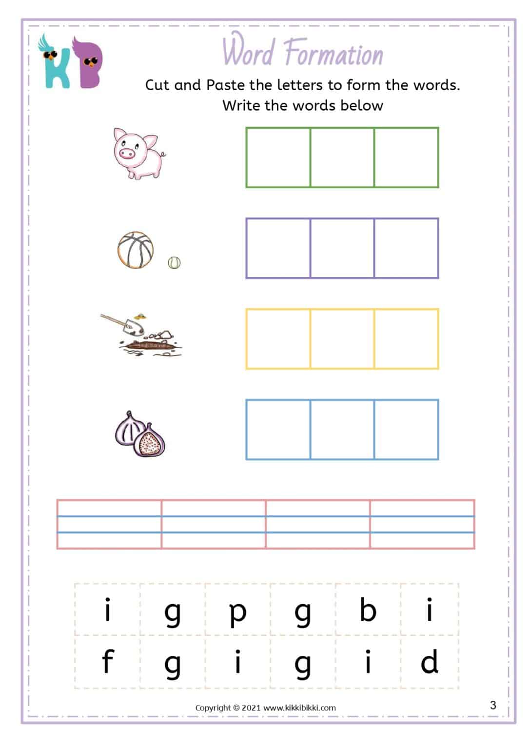 CVC -ig Word Family - Free Phonics Printable
