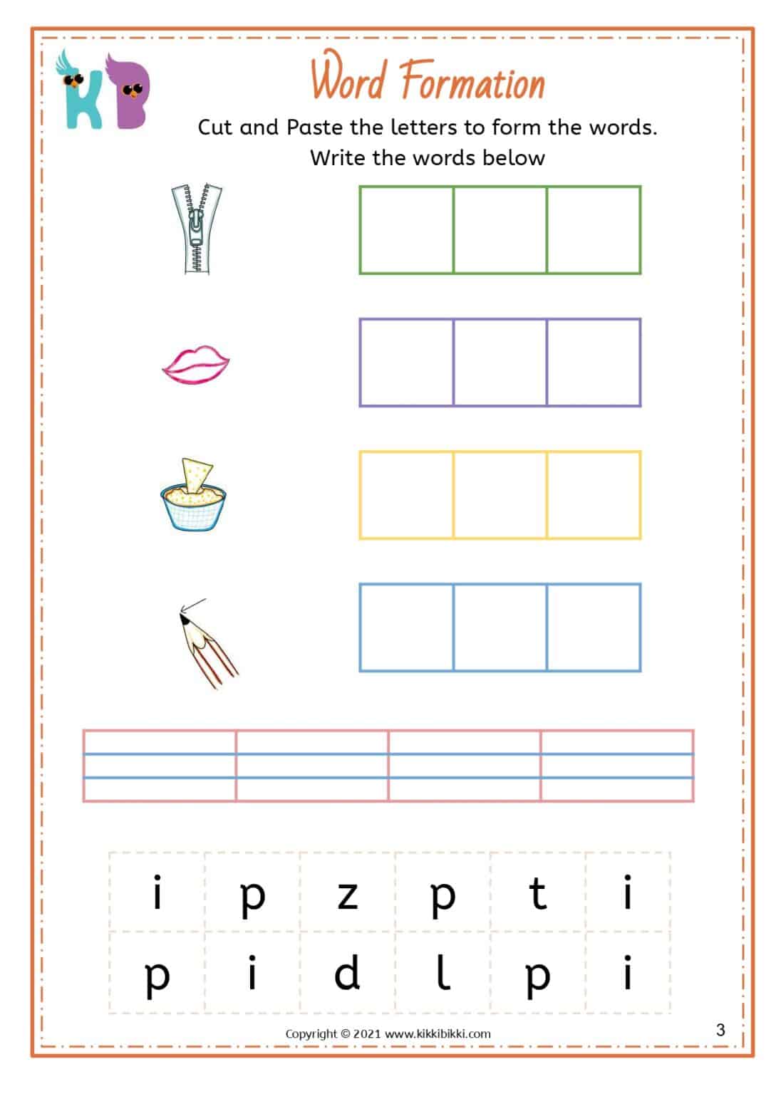CVC -ip Word Family - Free Phonics Printable