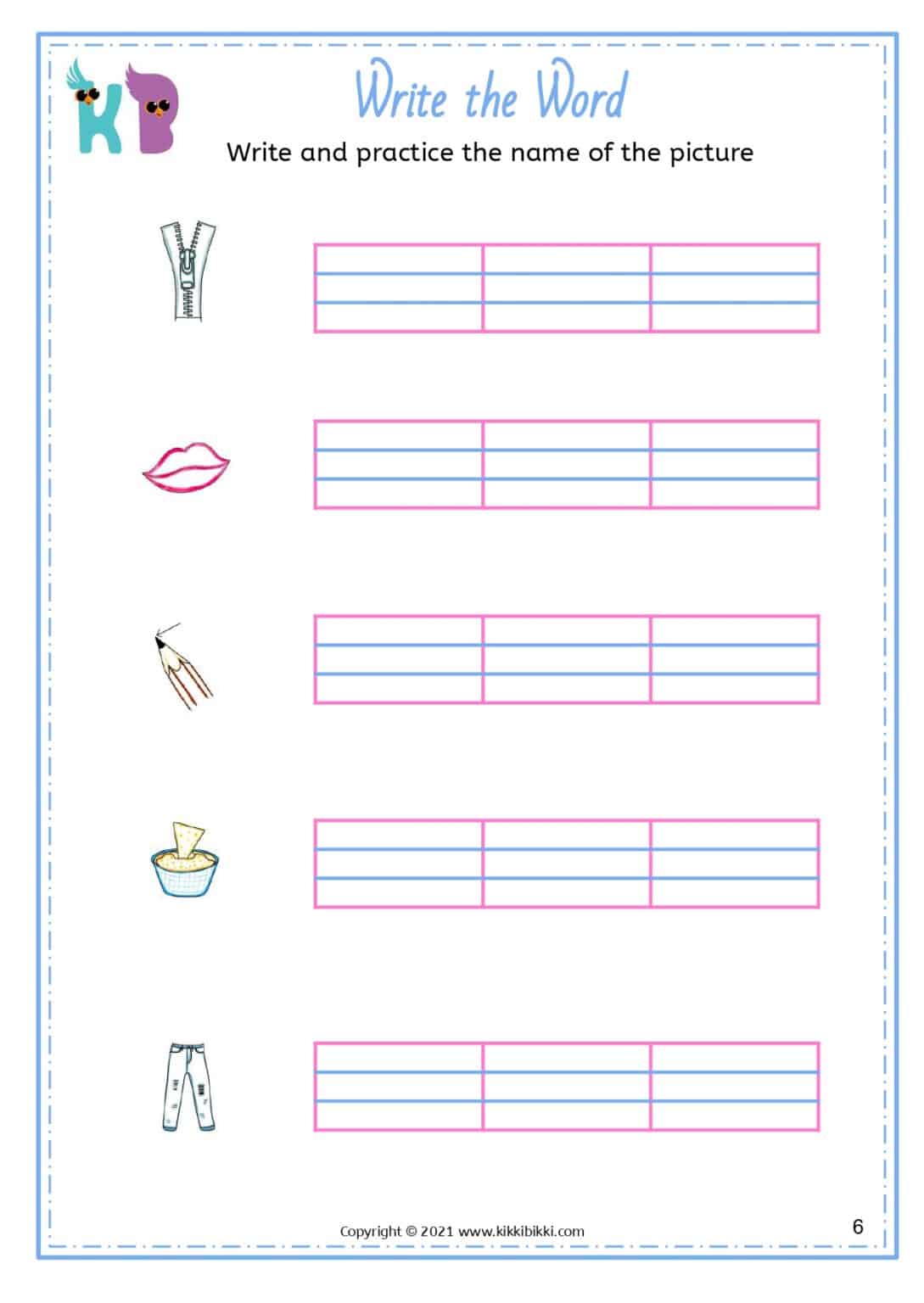 CVC -ip Word Family - Free Phonics Printable