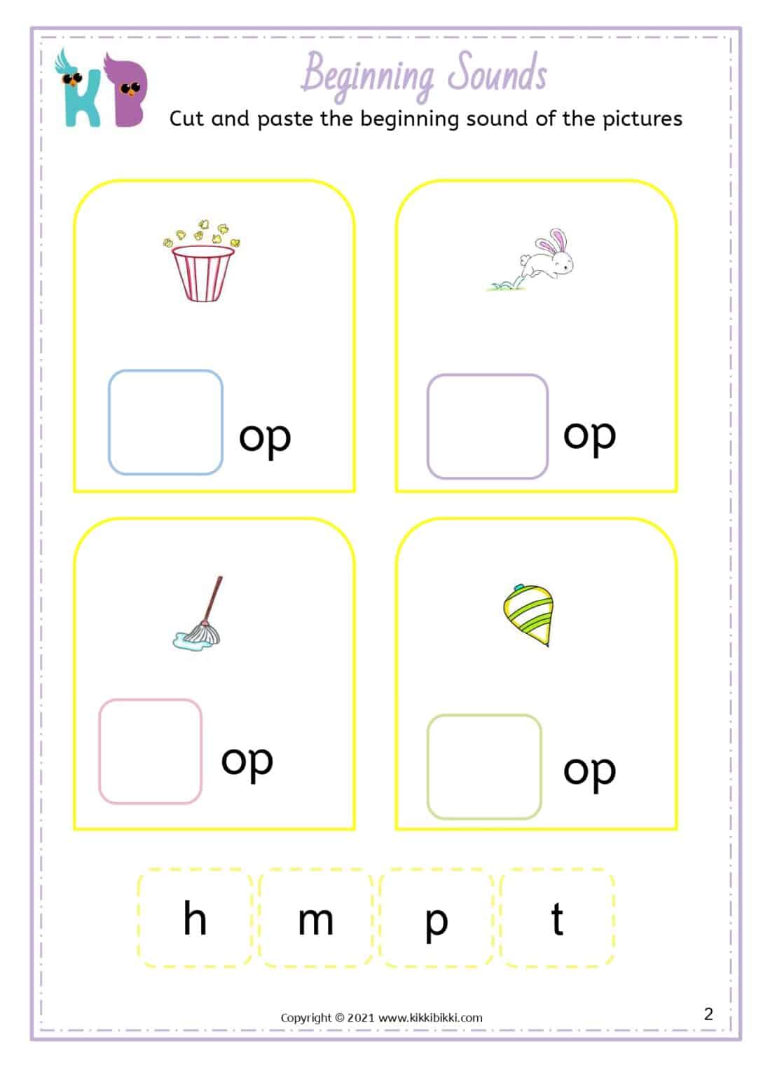 Free Kindergarten CVC Learning Worksheets