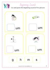 CVC -um Word Family - Free Phonics Printable