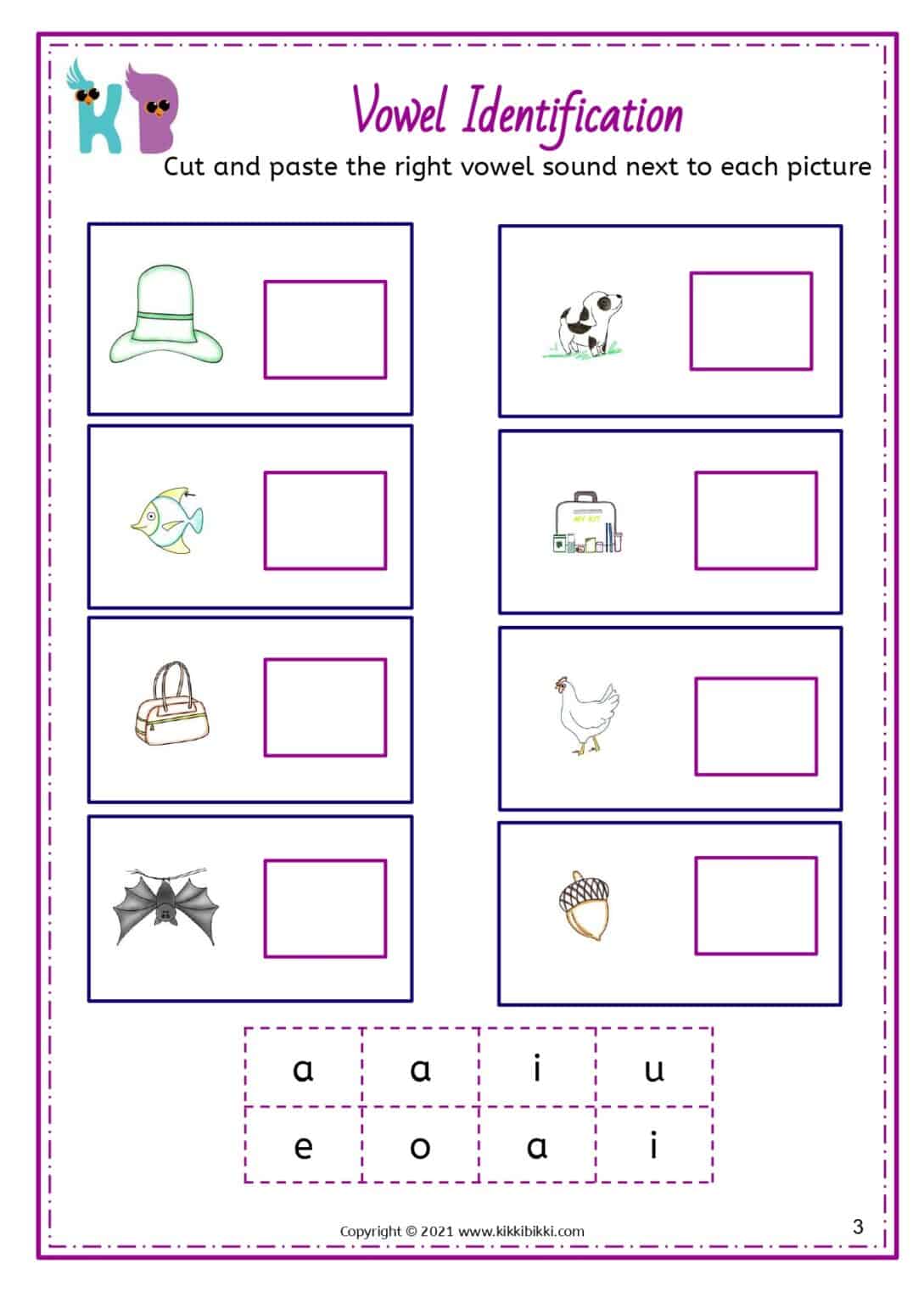 Vowel Fluency Sound Family - Vowel Identification Worksheets