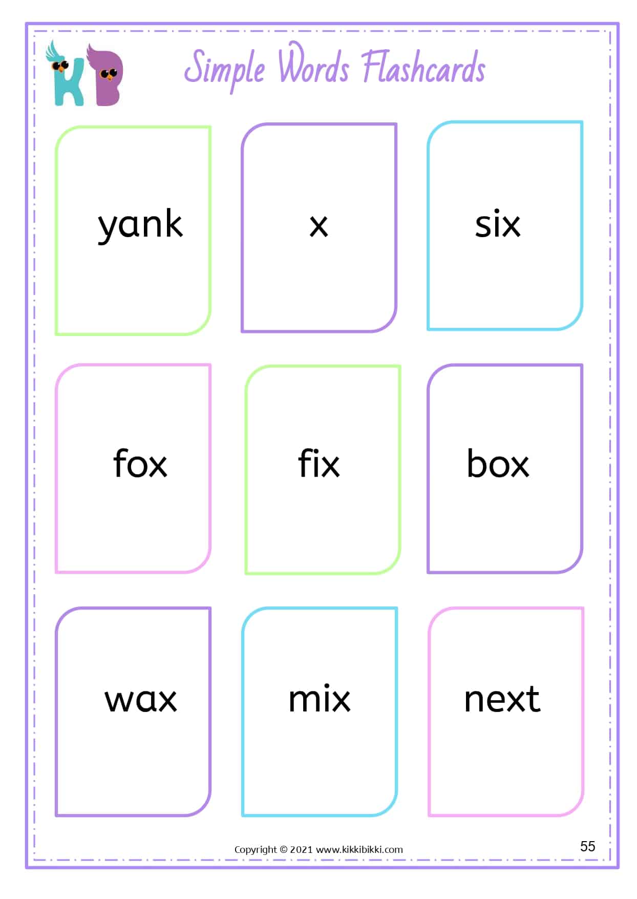 Mastering Simple Words: Flashcards Worksheets
