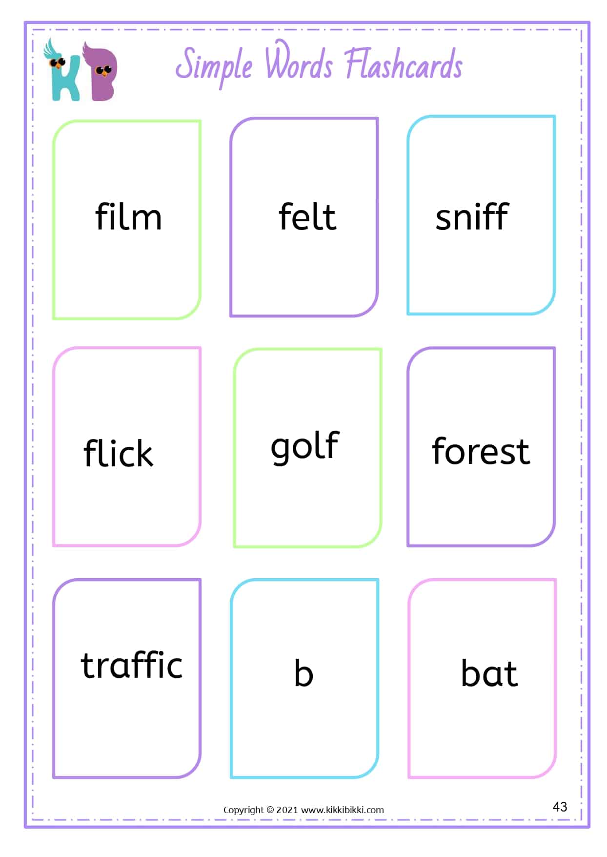 Mastering Simple Words: Flashcards Worksheets