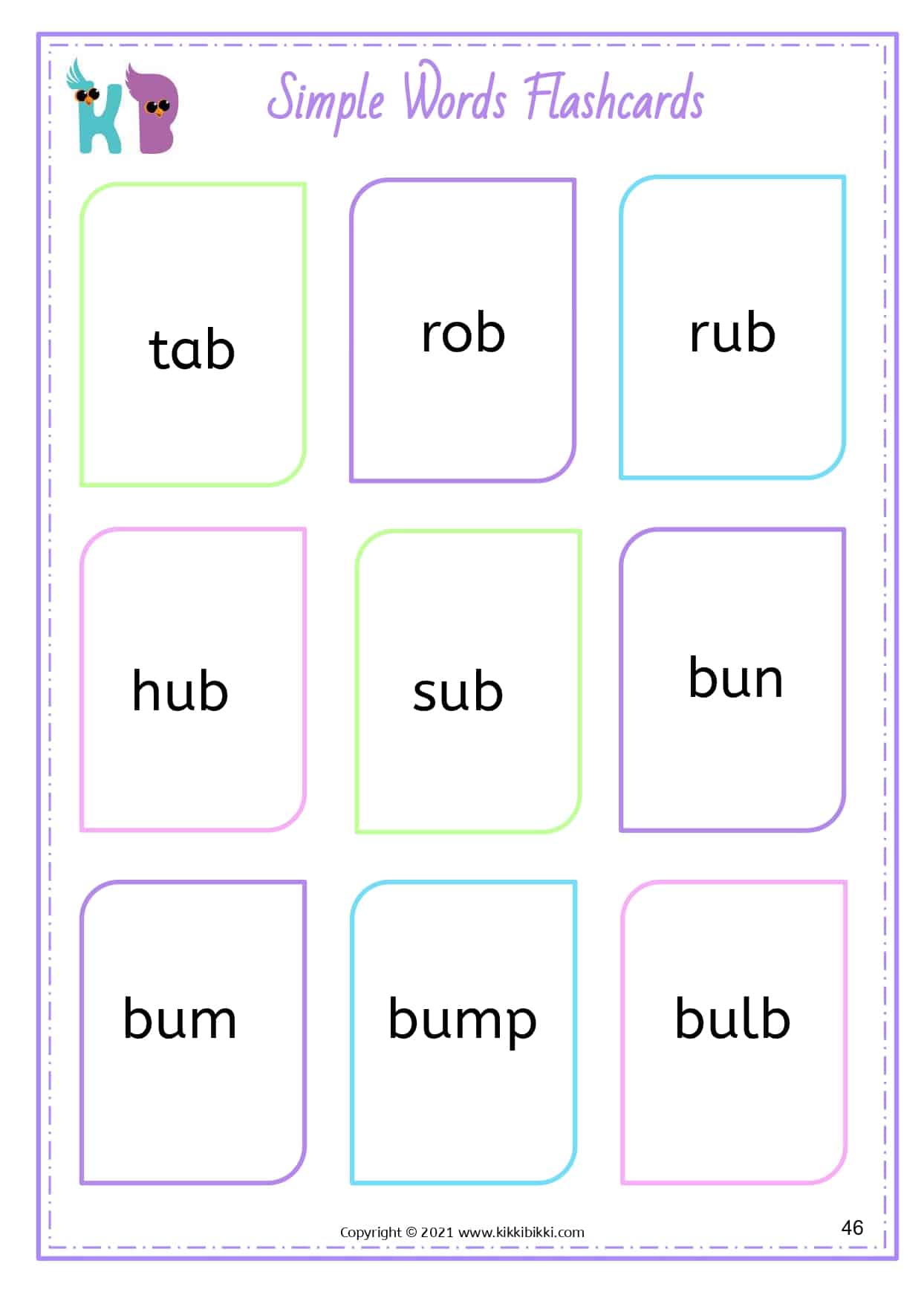 Mastering Simple Words: Flashcards Worksheets