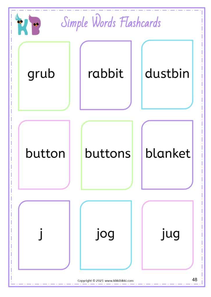 Mastering Simple Words: Flashcards Worksheets