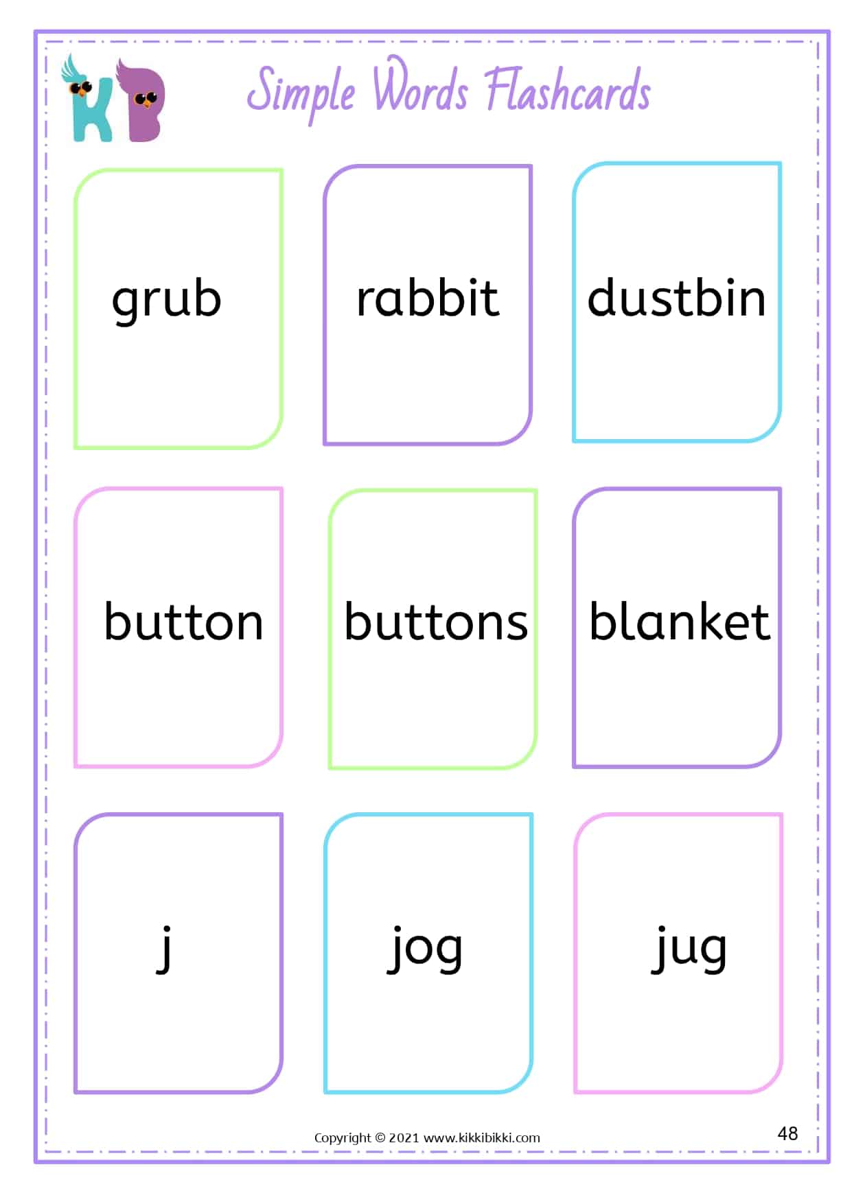 Mastering Simple Words: Flashcards Worksheets