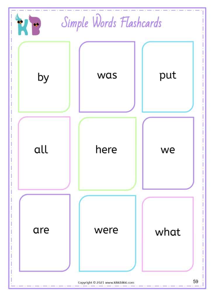 Mastering Simple Words: Flashcards Worksheets
