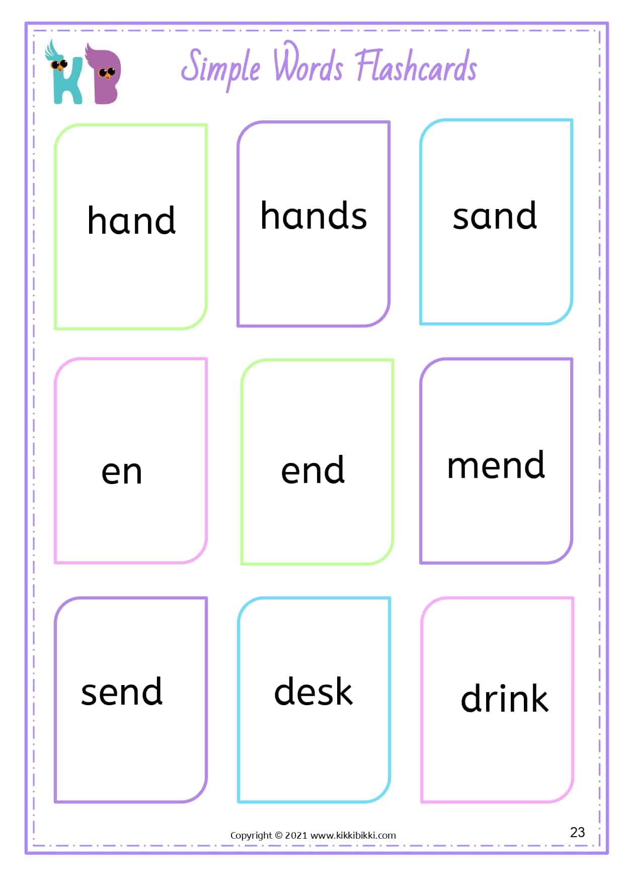 Mastering Simple Words: Flashcards Worksheets