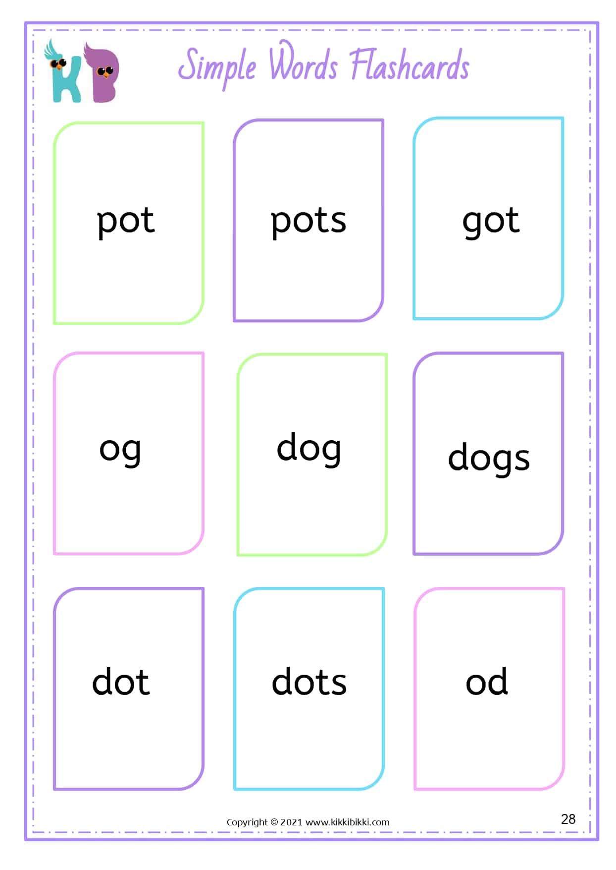 Mastering Simple Words: Flashcards Worksheets