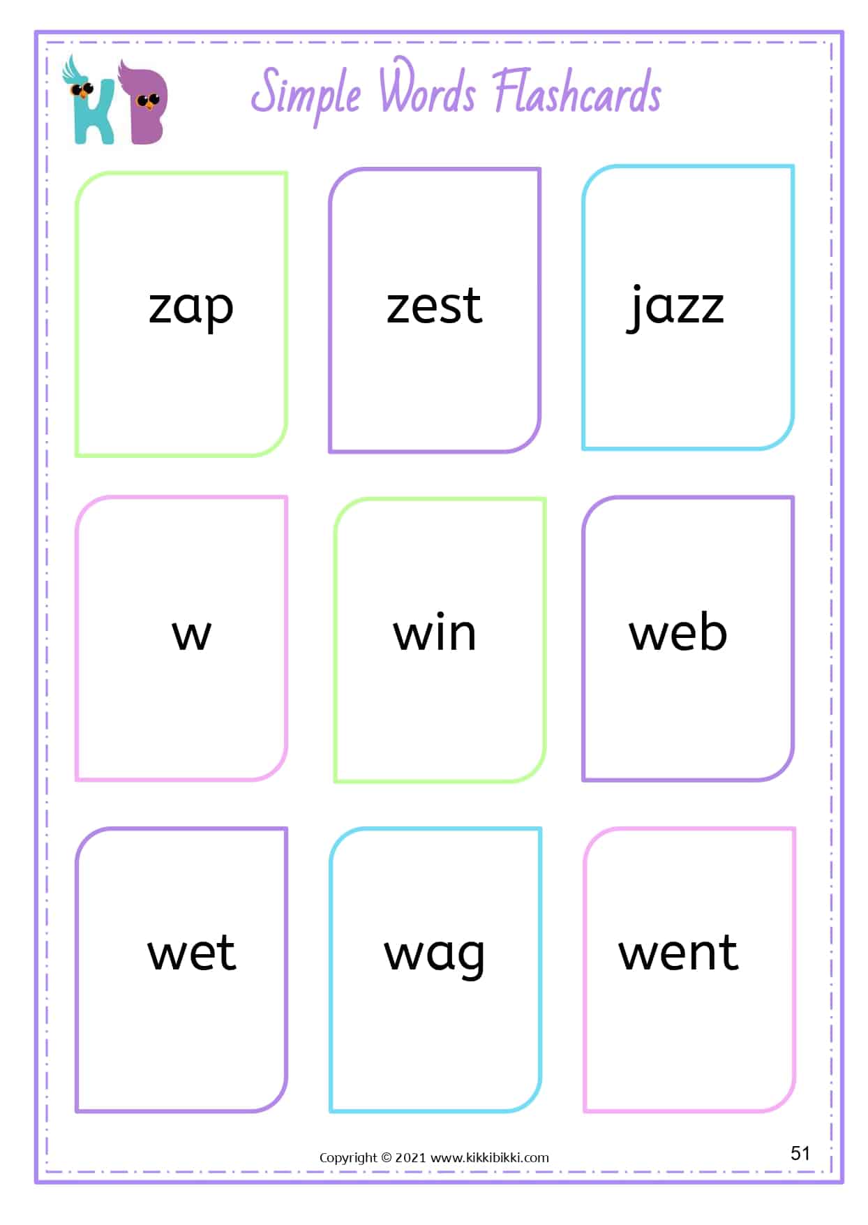 Mastering Simple Words: Flashcards Worksheets