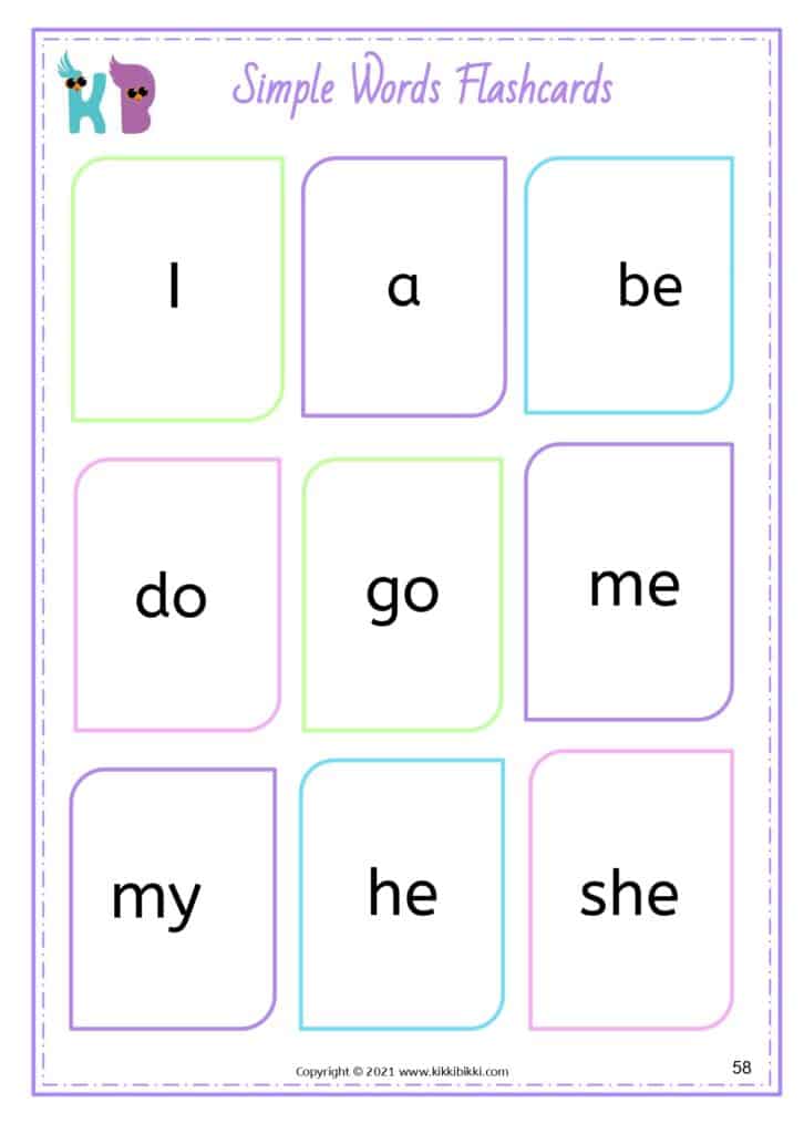 Mastering Simple Words: Flashcards Worksheets