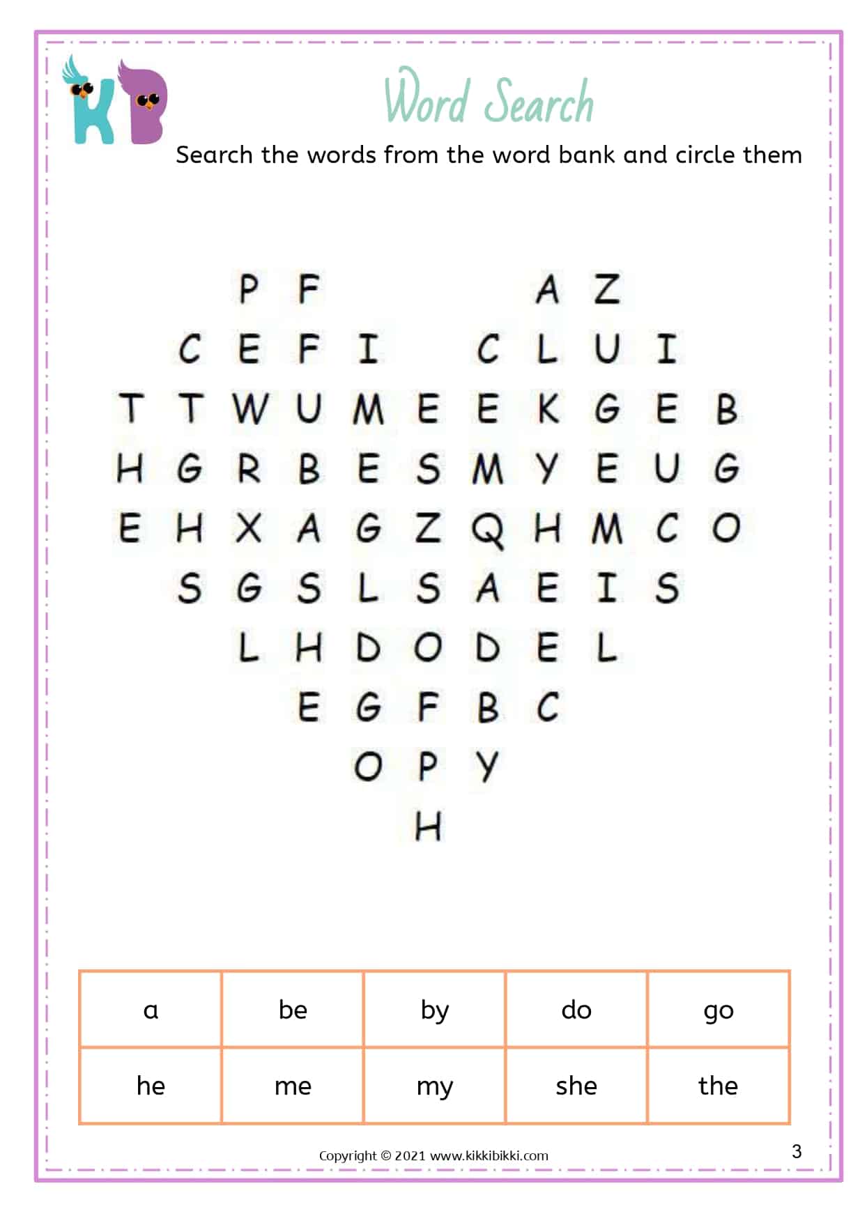 Mastering Sight Words: Word Search Worksheets for Kindergarten