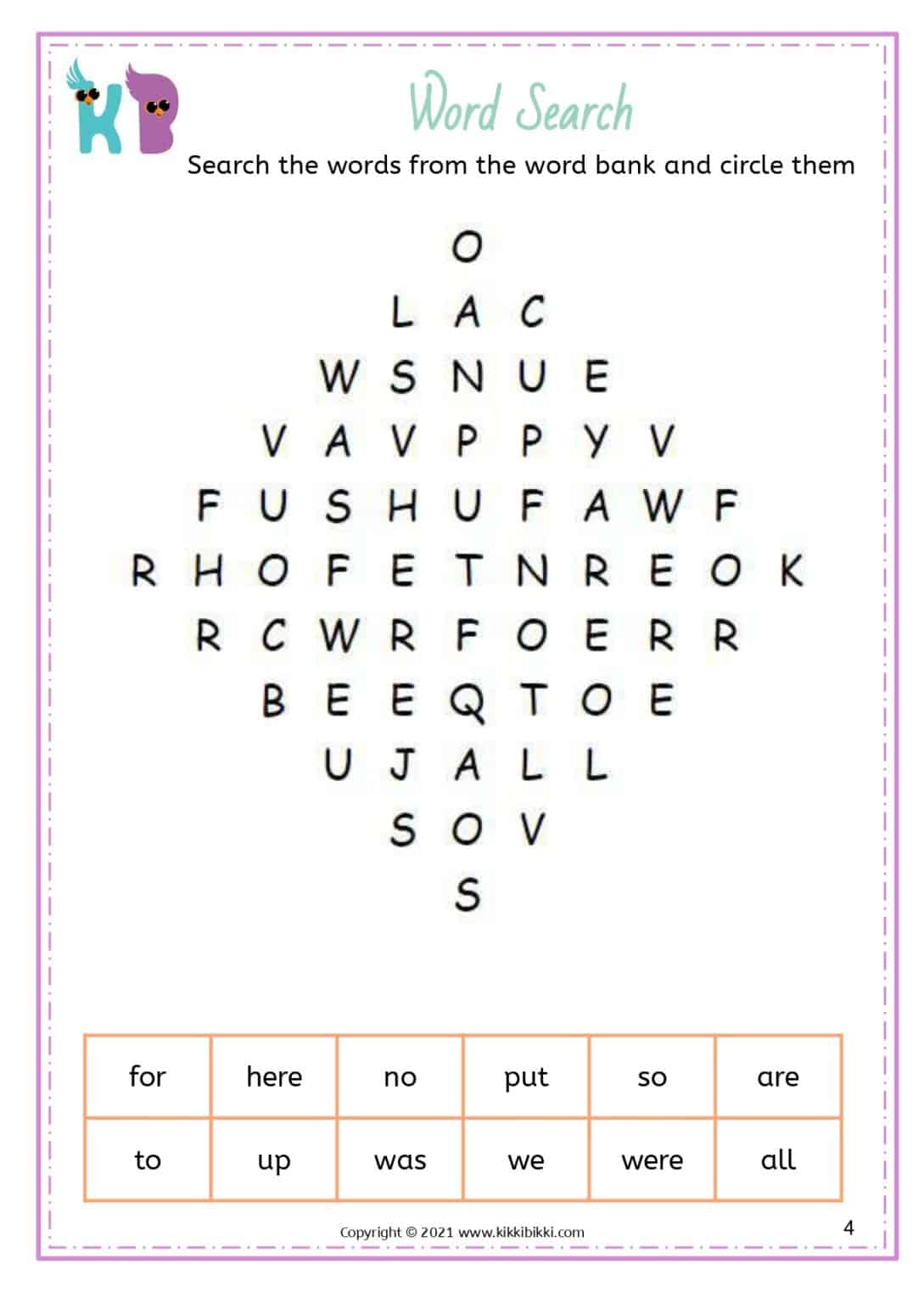 Mastering Sight Words: Word Search Worksheets for Kindergarten