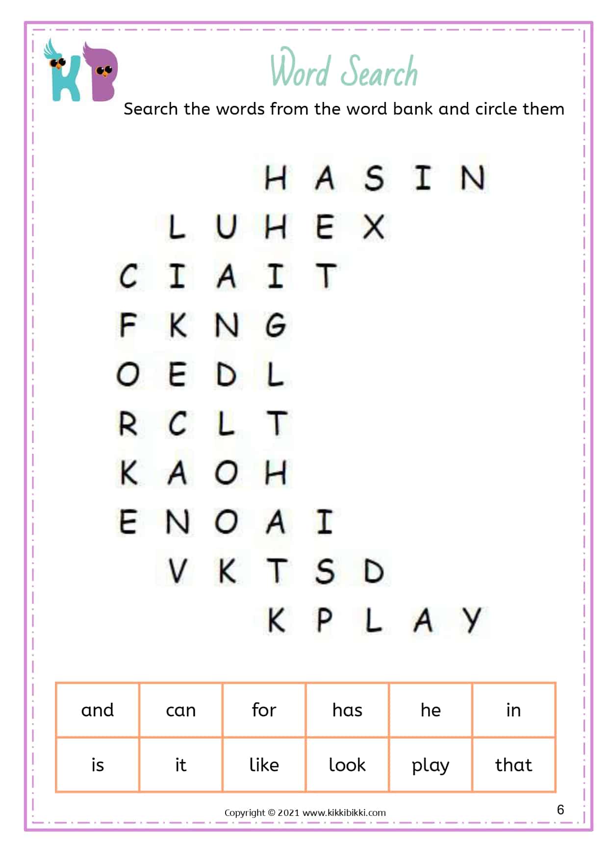 Mastering Sight Words: Word Search Worksheets for Kindergarten