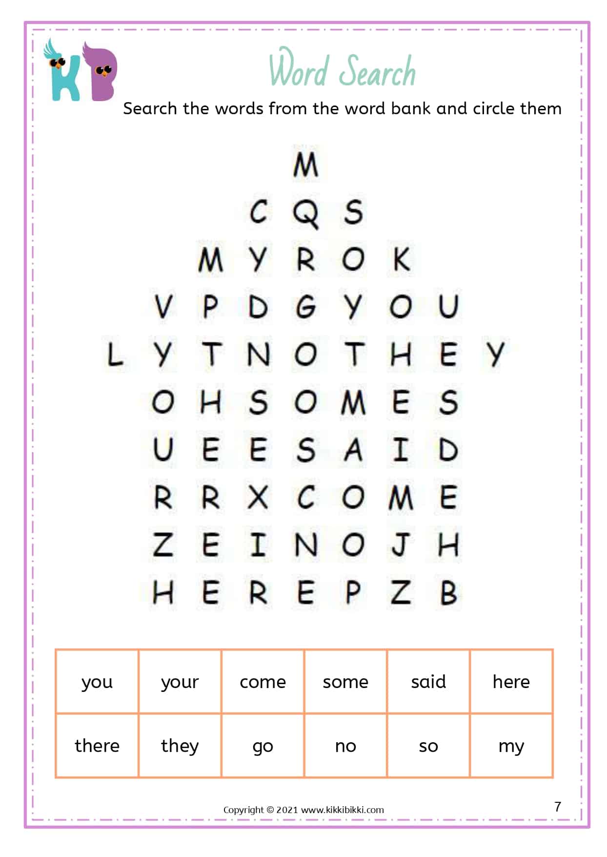 Mastering Sight Words: Word Search Worksheets for Kindergarten