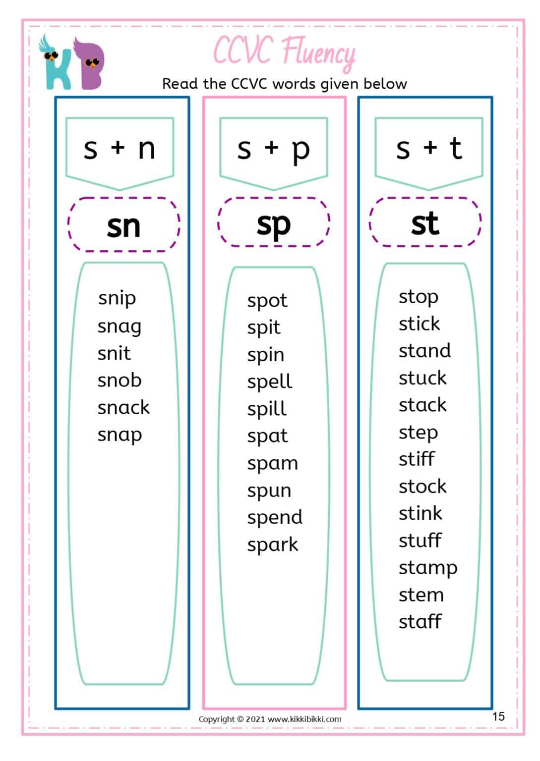 CCVC Words Worksheets - Free Phonics Printable Worksheets