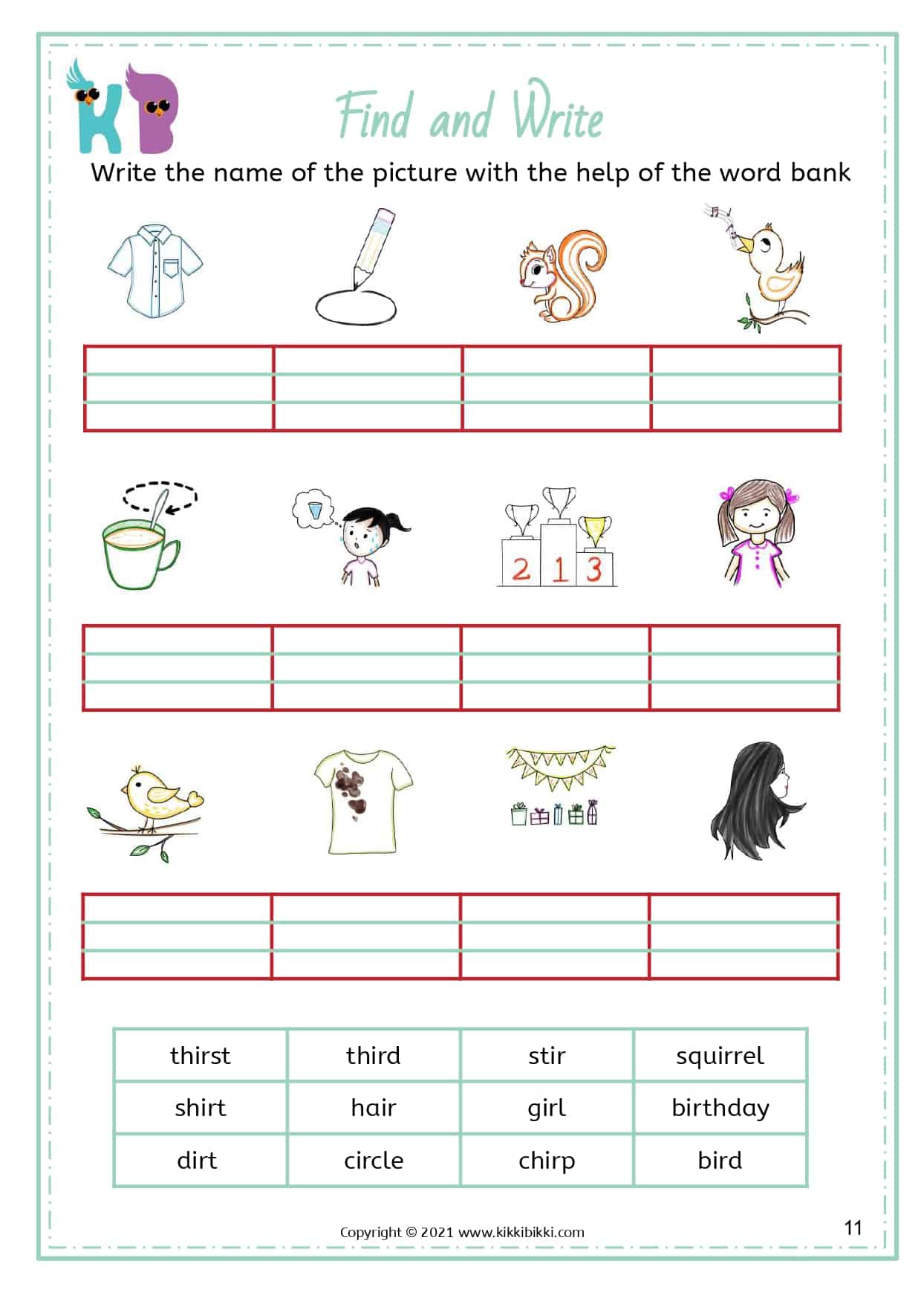 Bossy R - Kindergarten Worksheet - Free Phonics Printable
