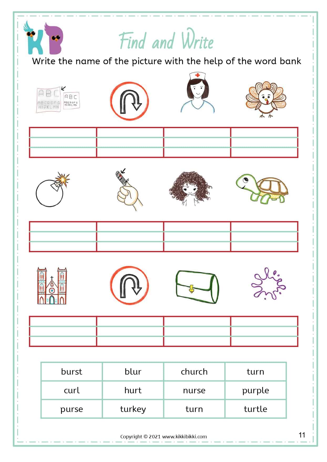 Bossy R - Kindergarten Worksheet - Free Phonics Printable
