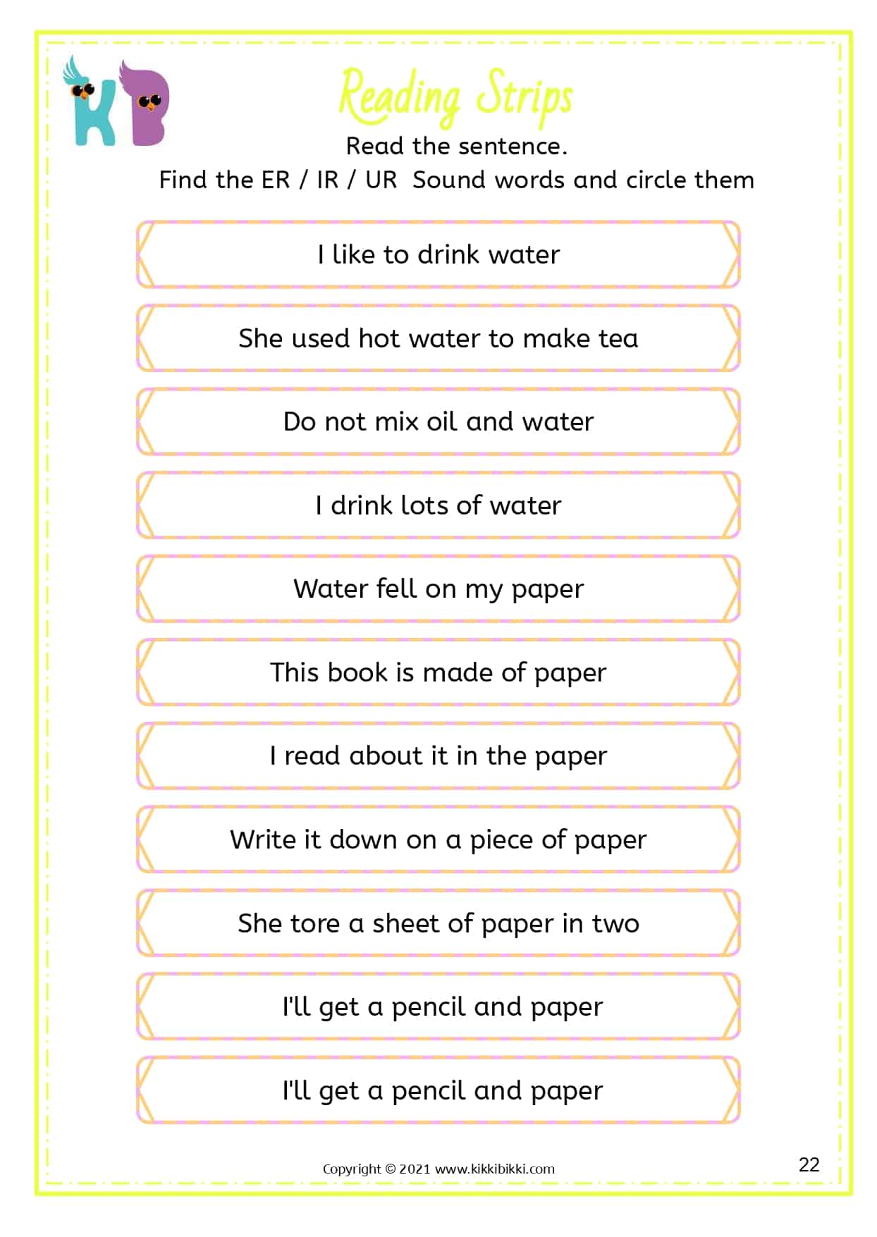 Learn to Spell Bossy R words - Kindergarten Worksheets