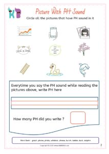 ph Words - Kindergarten Worksheet - Free Phonics Printable