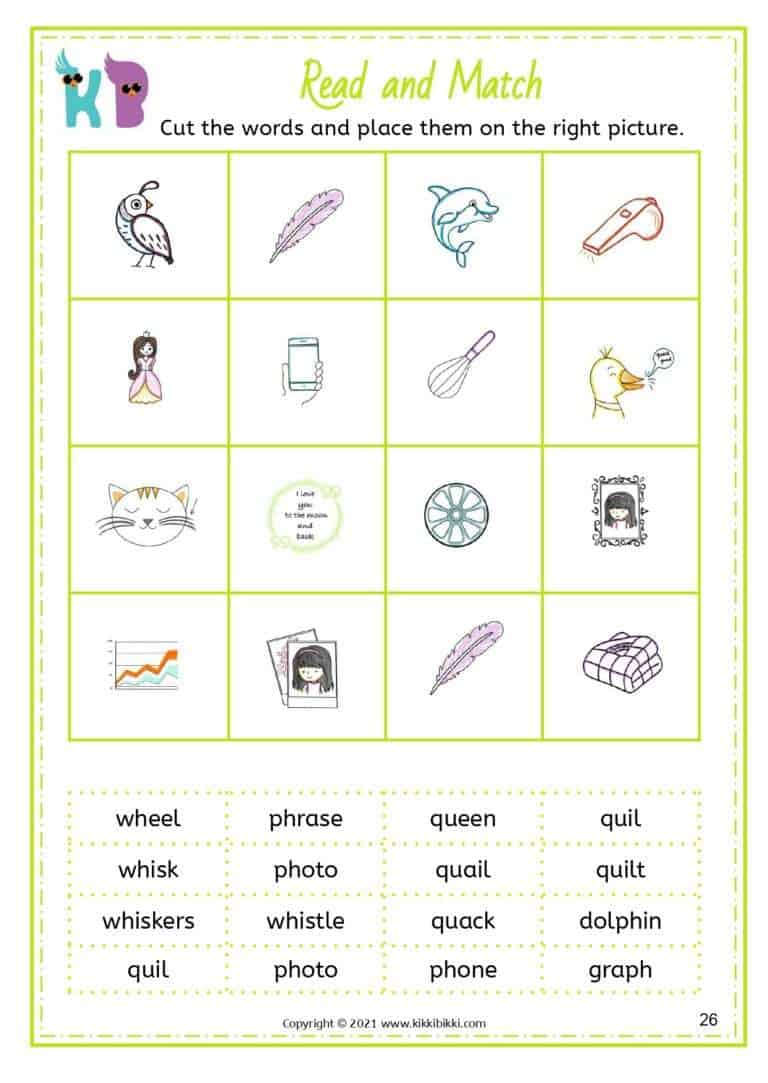 Learn to Spell wh, ph, qu Words | Free Phonics Worksheets