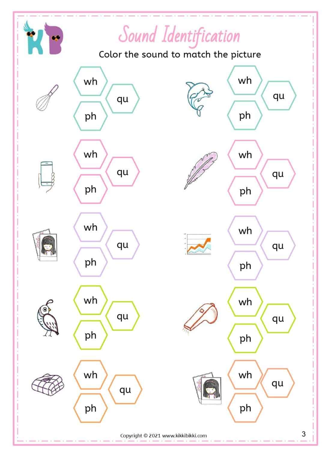 Learn to Spell wh, ph, qu Words | Free Phonics Worksheets