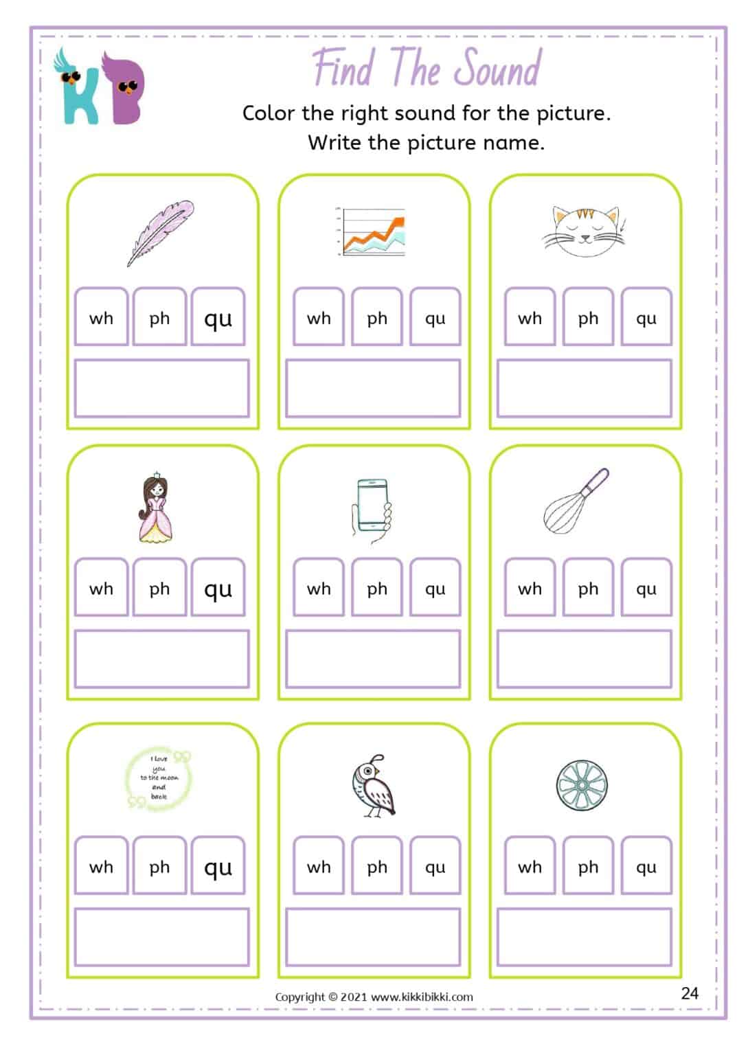 Learn to Spell wh, ph, qu Words | Free Phonics Worksheets