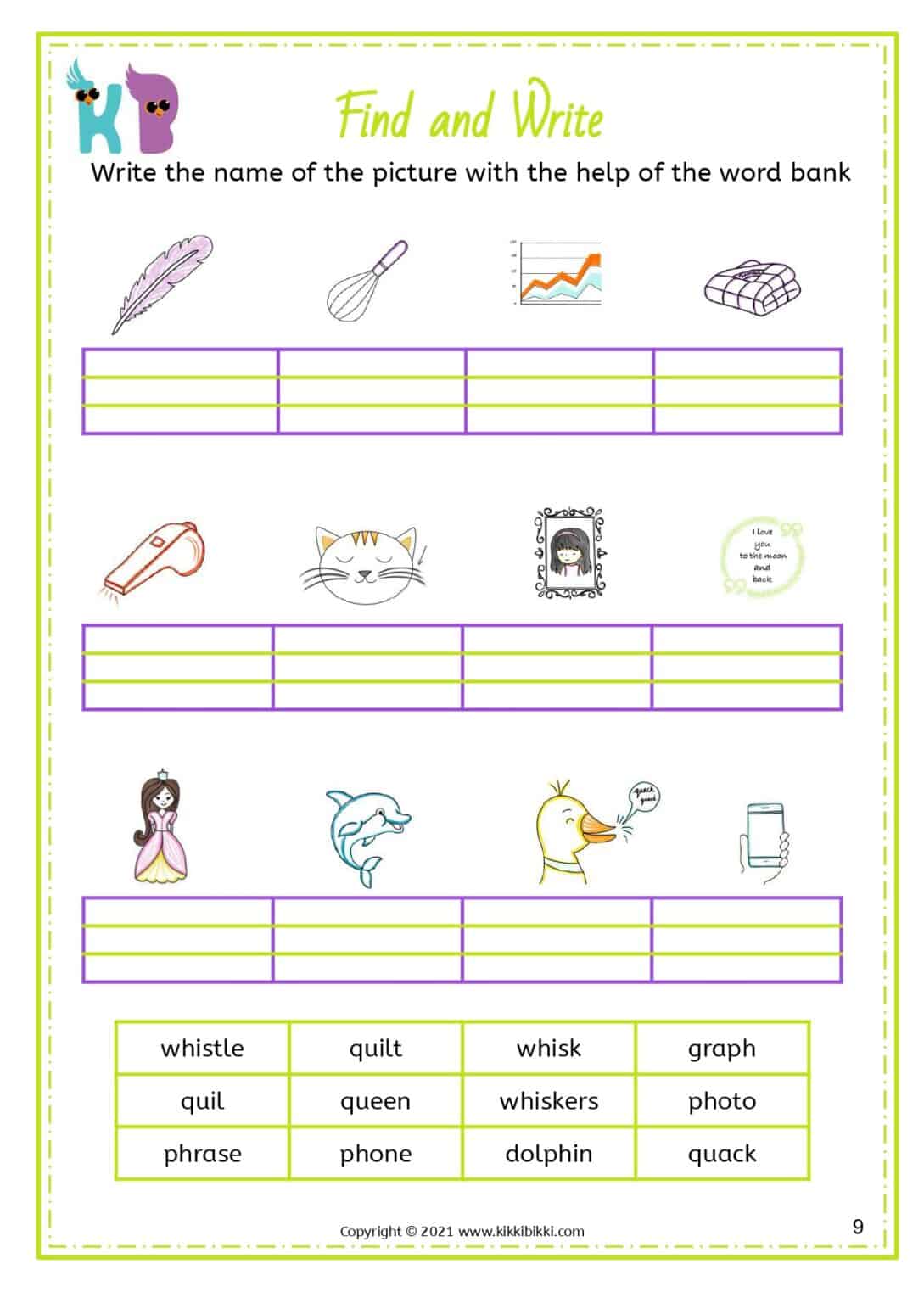 Learn to Spell wh, ph, qu Words | Free Phonics Worksheets