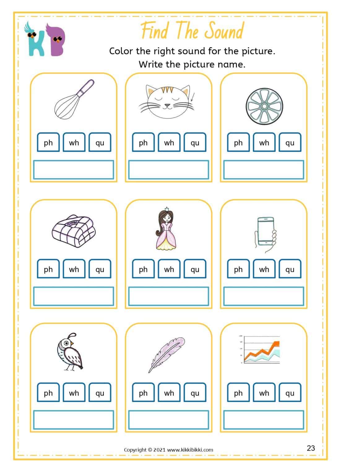 Learn to Spell wh, ph, qu Words | Free Phonics Worksheets