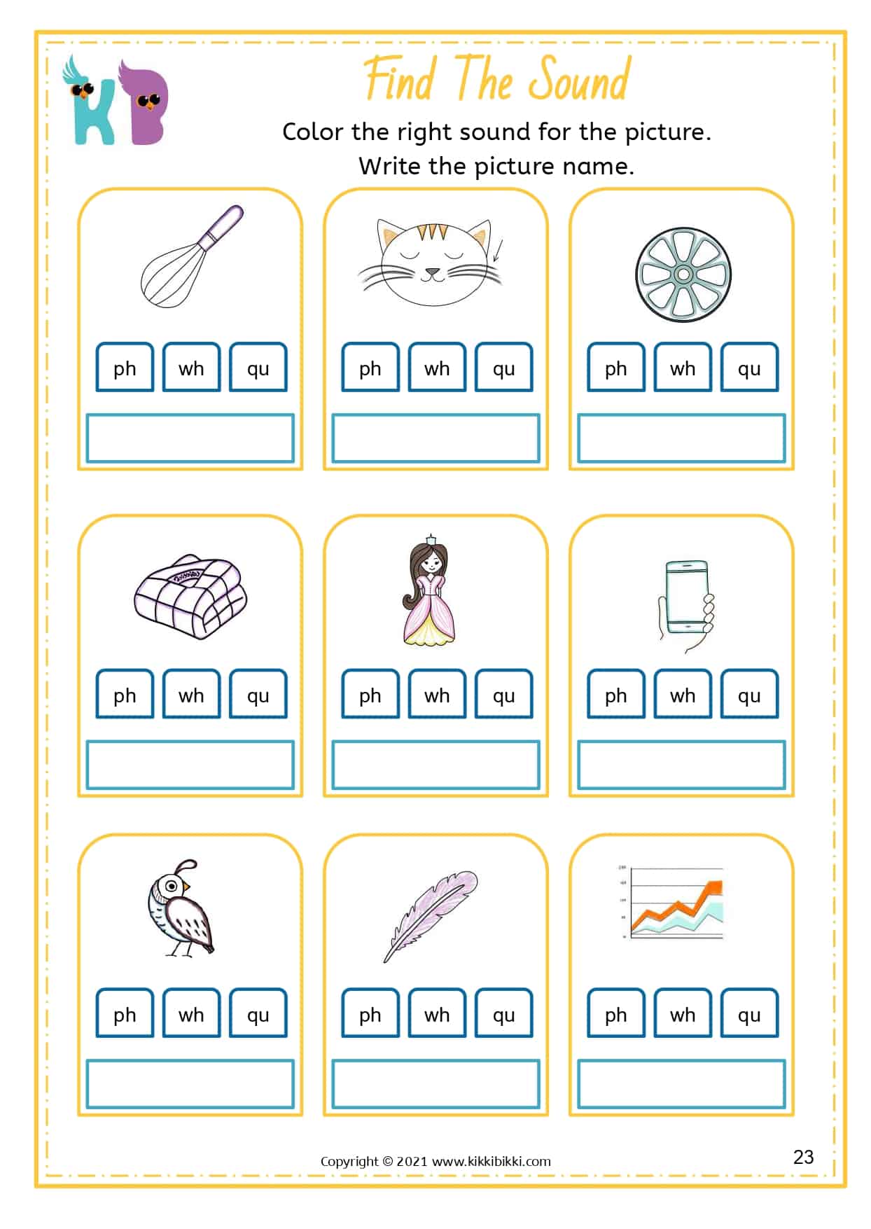 Learn to Spell wh, ph, qu Words | Free Phonics Worksheets